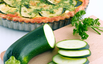 Courgette & double cheese quiche
