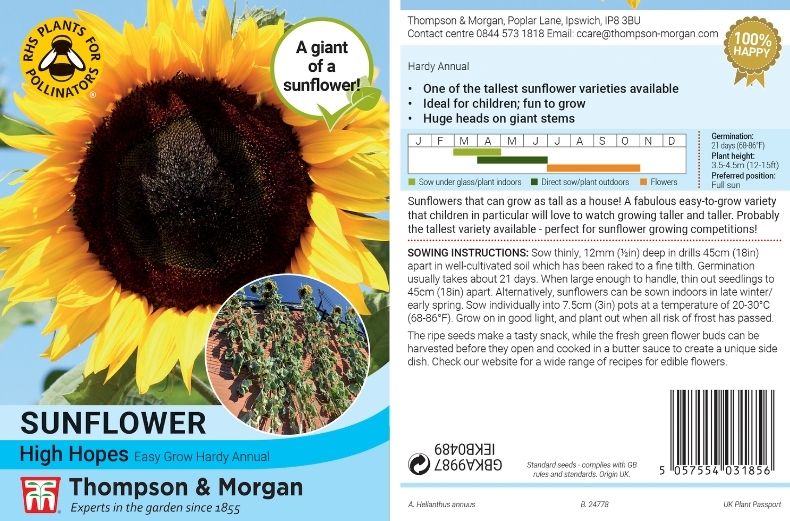 Tallest Sunflower Competition 2026 - Win £250
